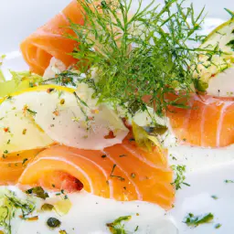 Lachs-Carpaccio mit Dill und Senfsoße